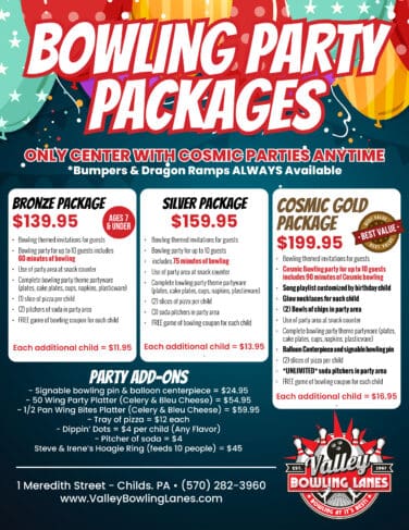 Birthday Party Ideas | Birthday Party Packages | Valley Bowling Lanes ...
